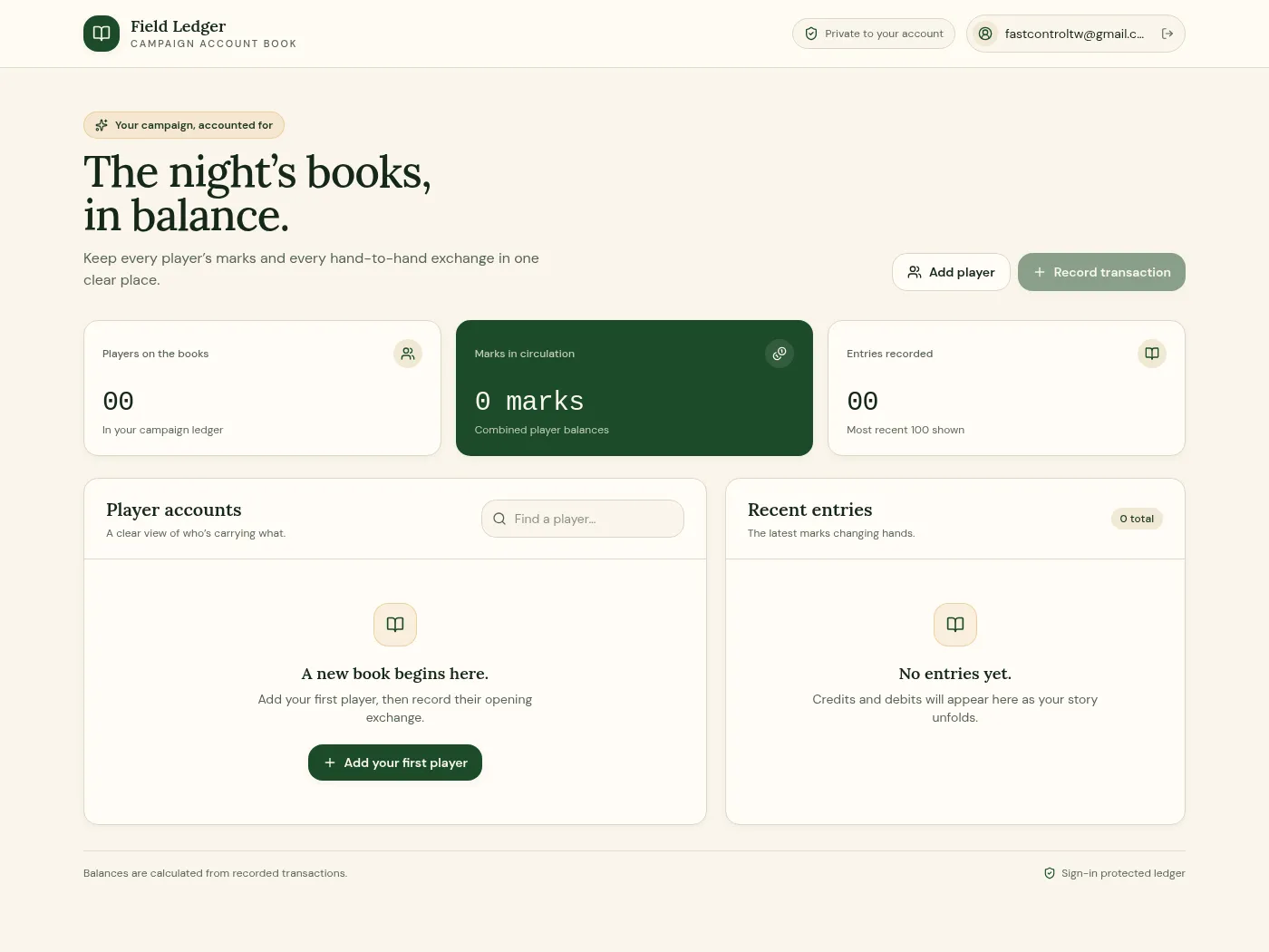 LARP Ledger Pro