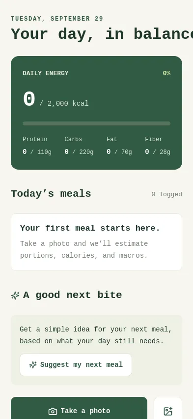 PhotoMeal Tracker