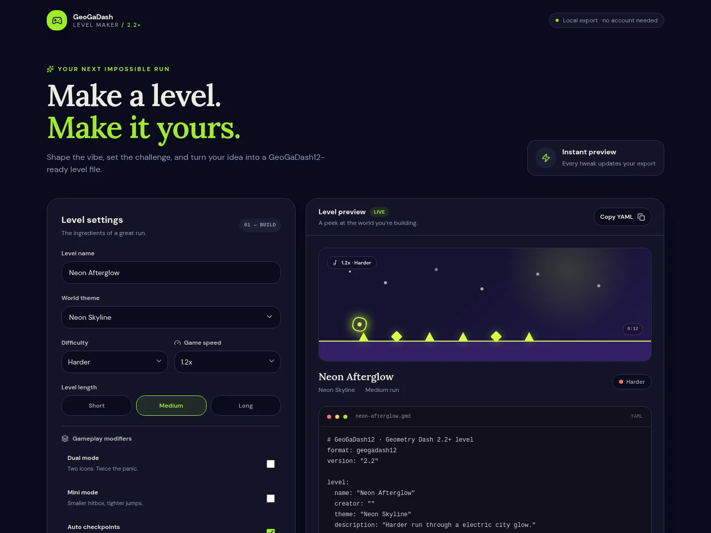 GeoGaDash Level Maker