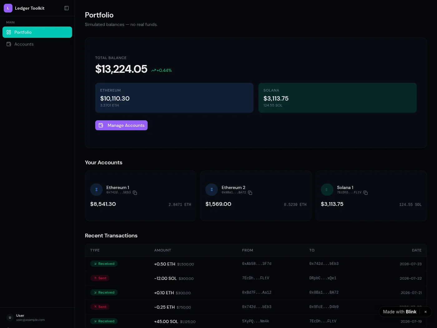 Ledger Toolkit Simulator