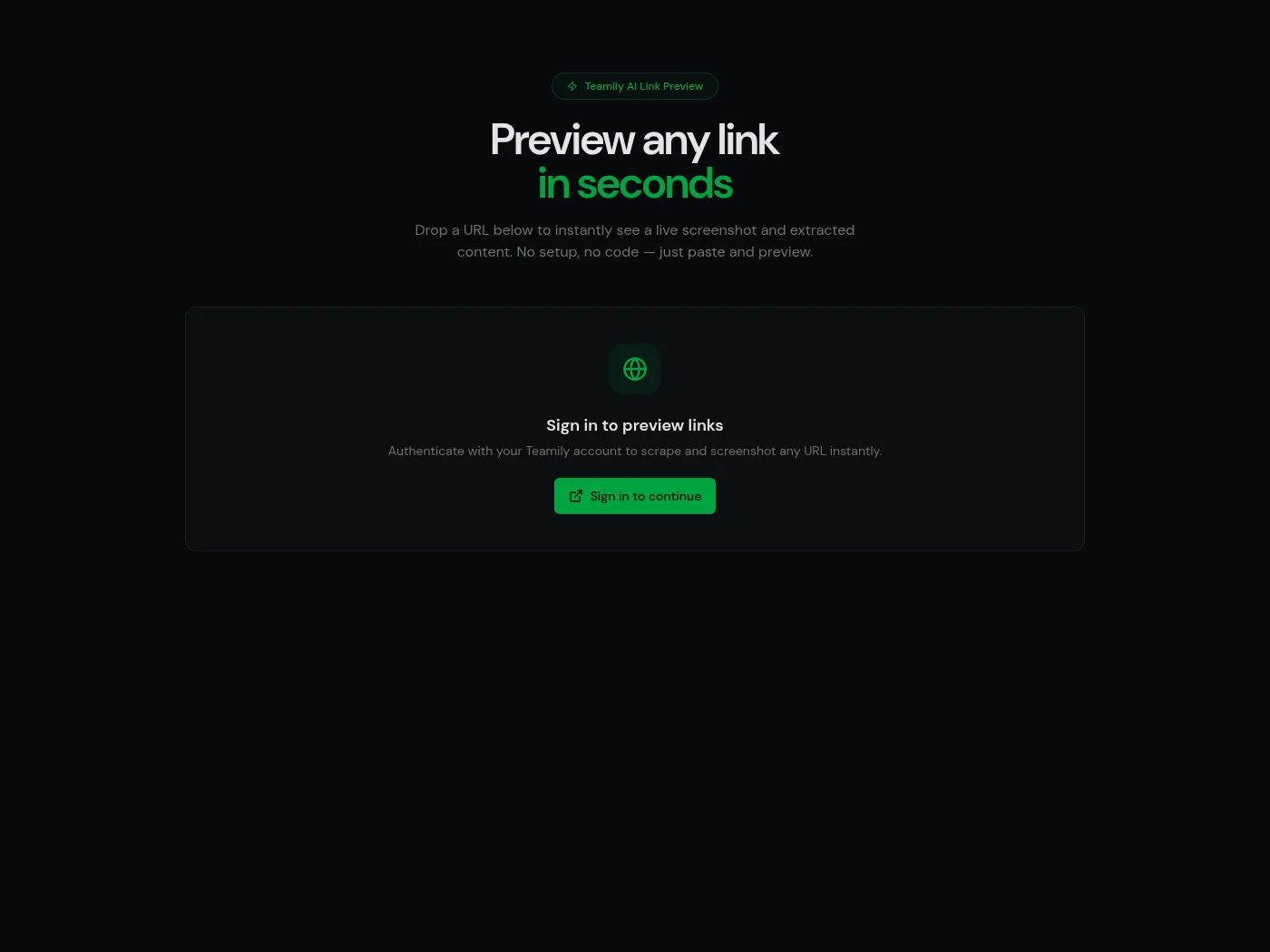 Teamily AI Link Dashboard