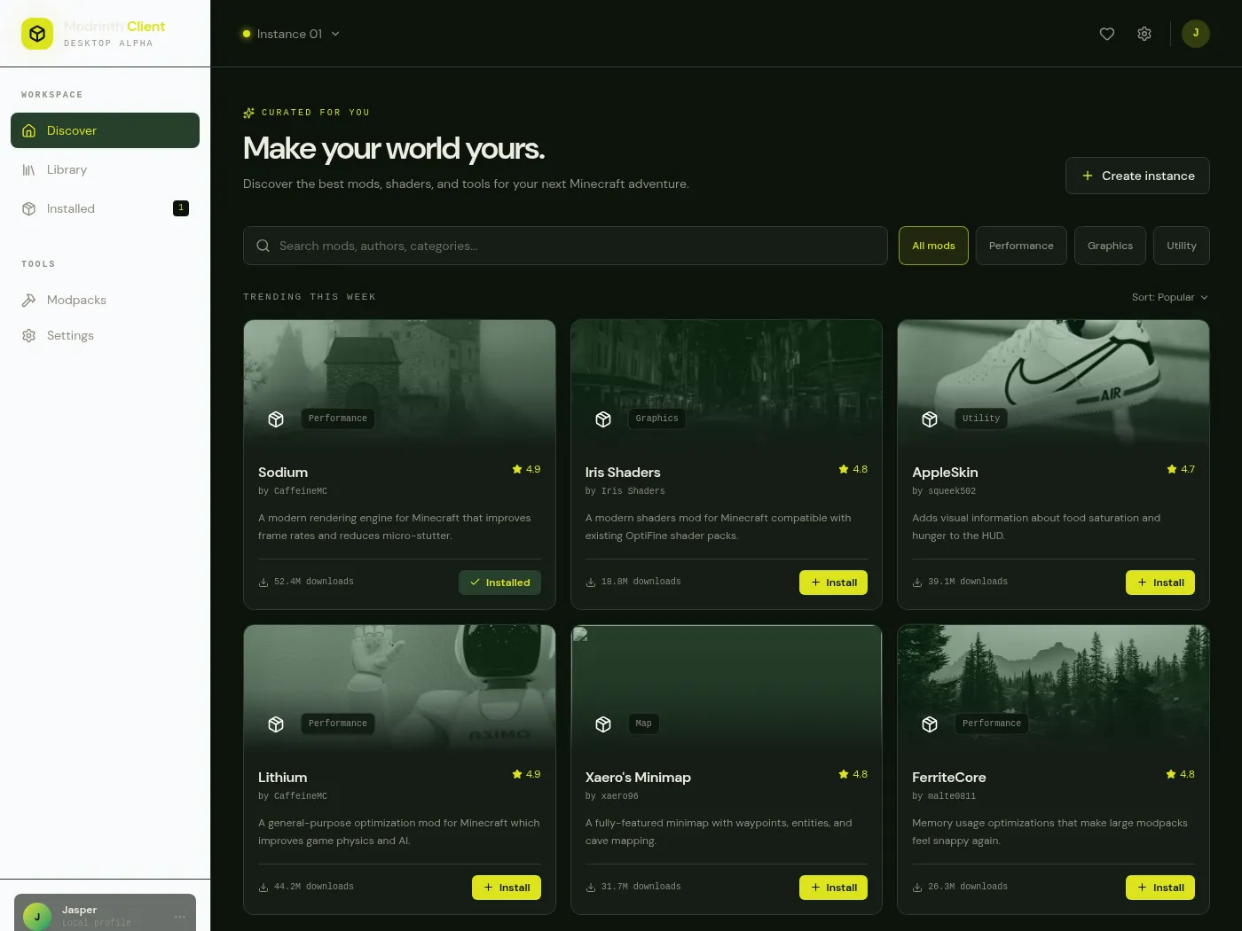 Modrinth Client Clone