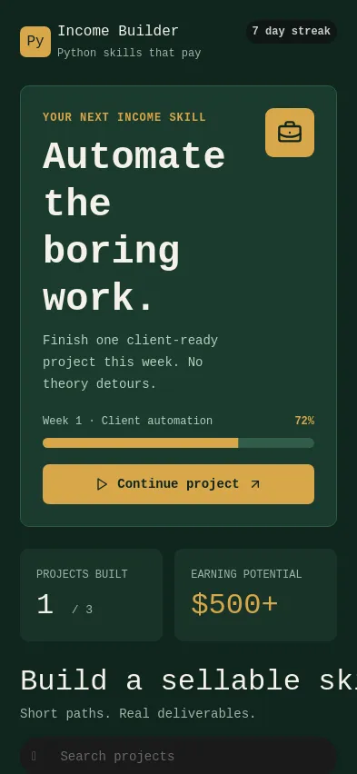 Python Income Builder