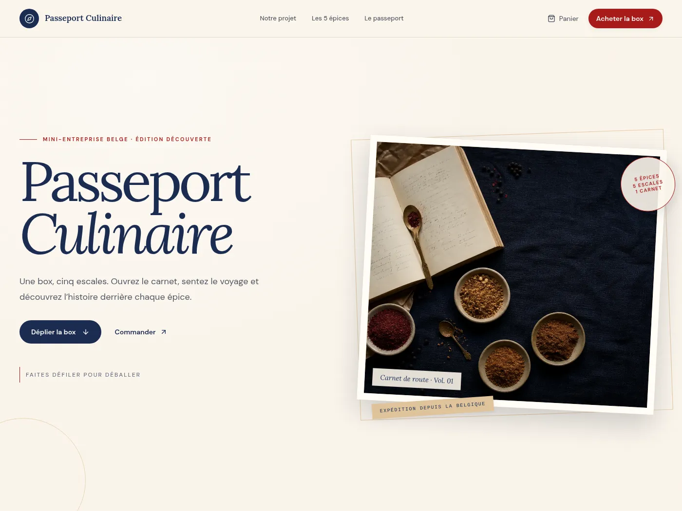 Passeport Culinaire 3D Webshop