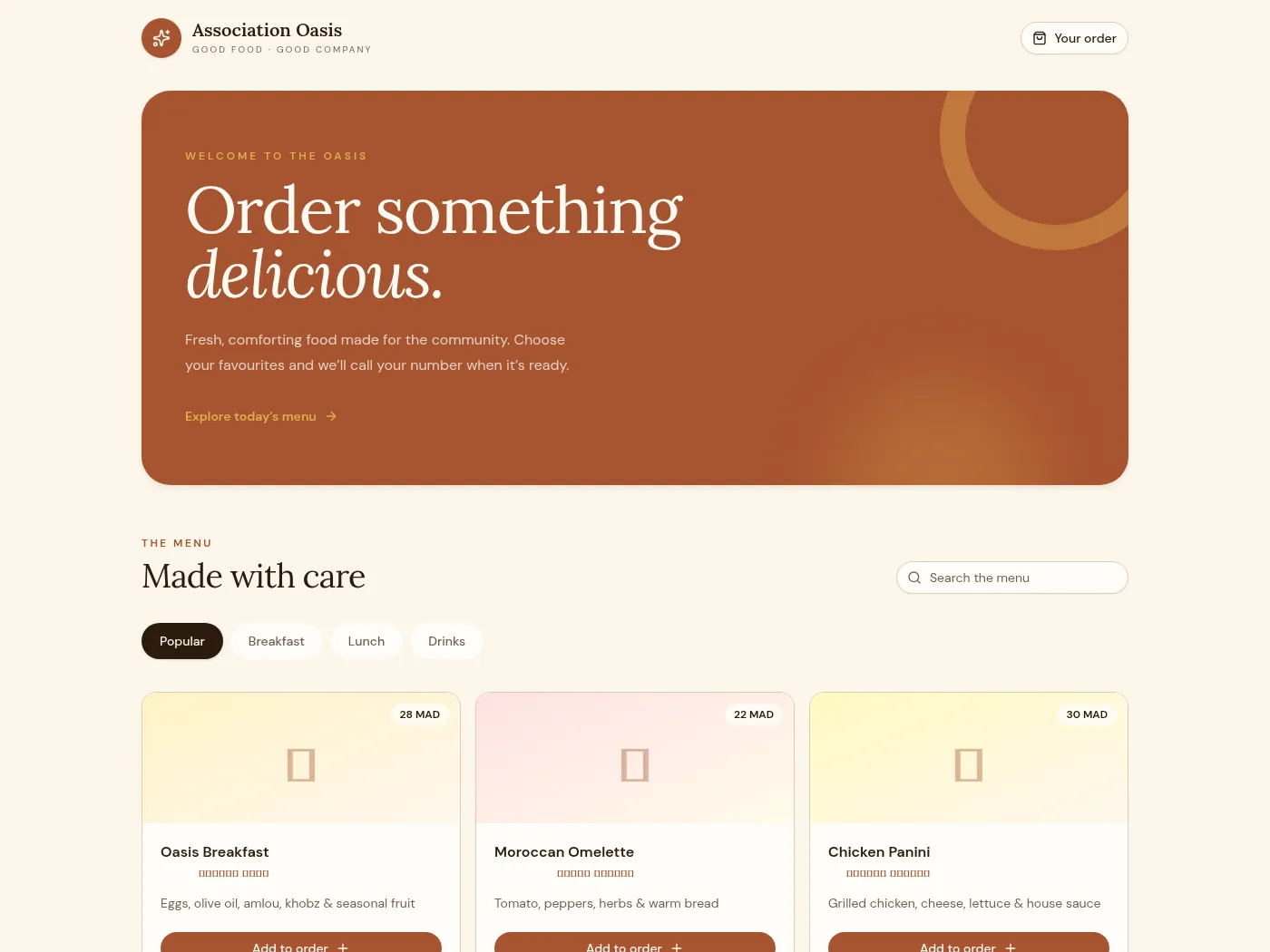 Oasis Order System