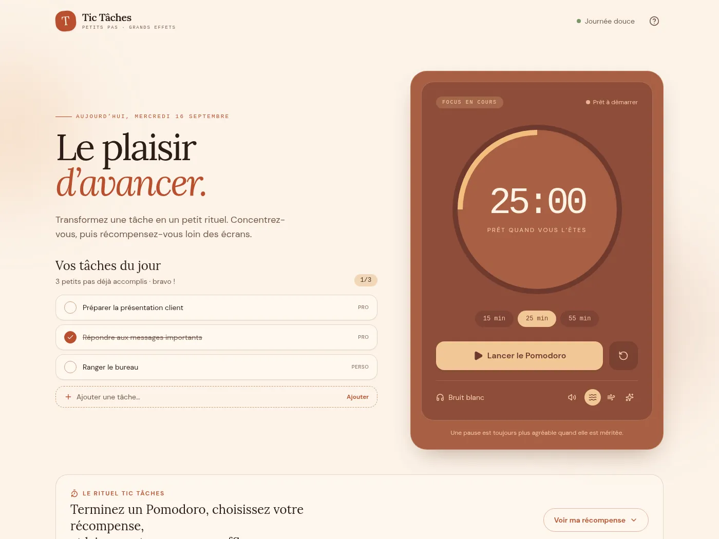 Tic Tâches Pomodoro