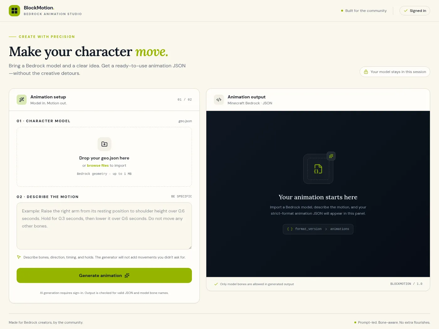BlockMotion AI Animator