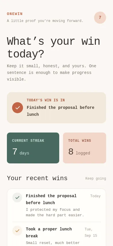 OneWin Tracker