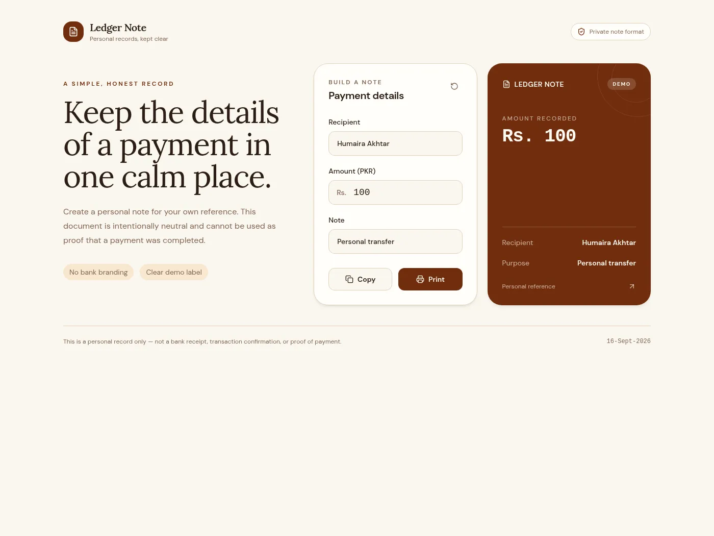 Easypaisa Receipt Generator