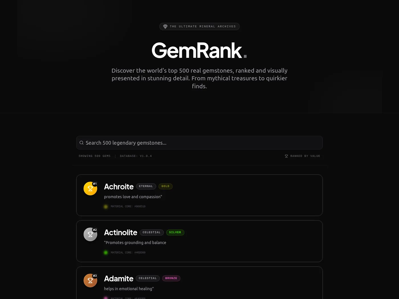 GemRank Detailed Showcase