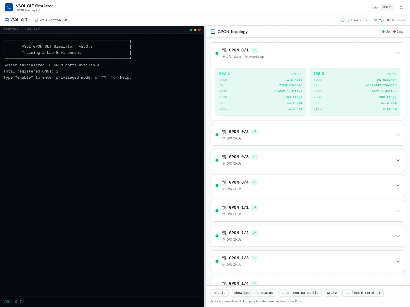 VSOL OLT Simulator