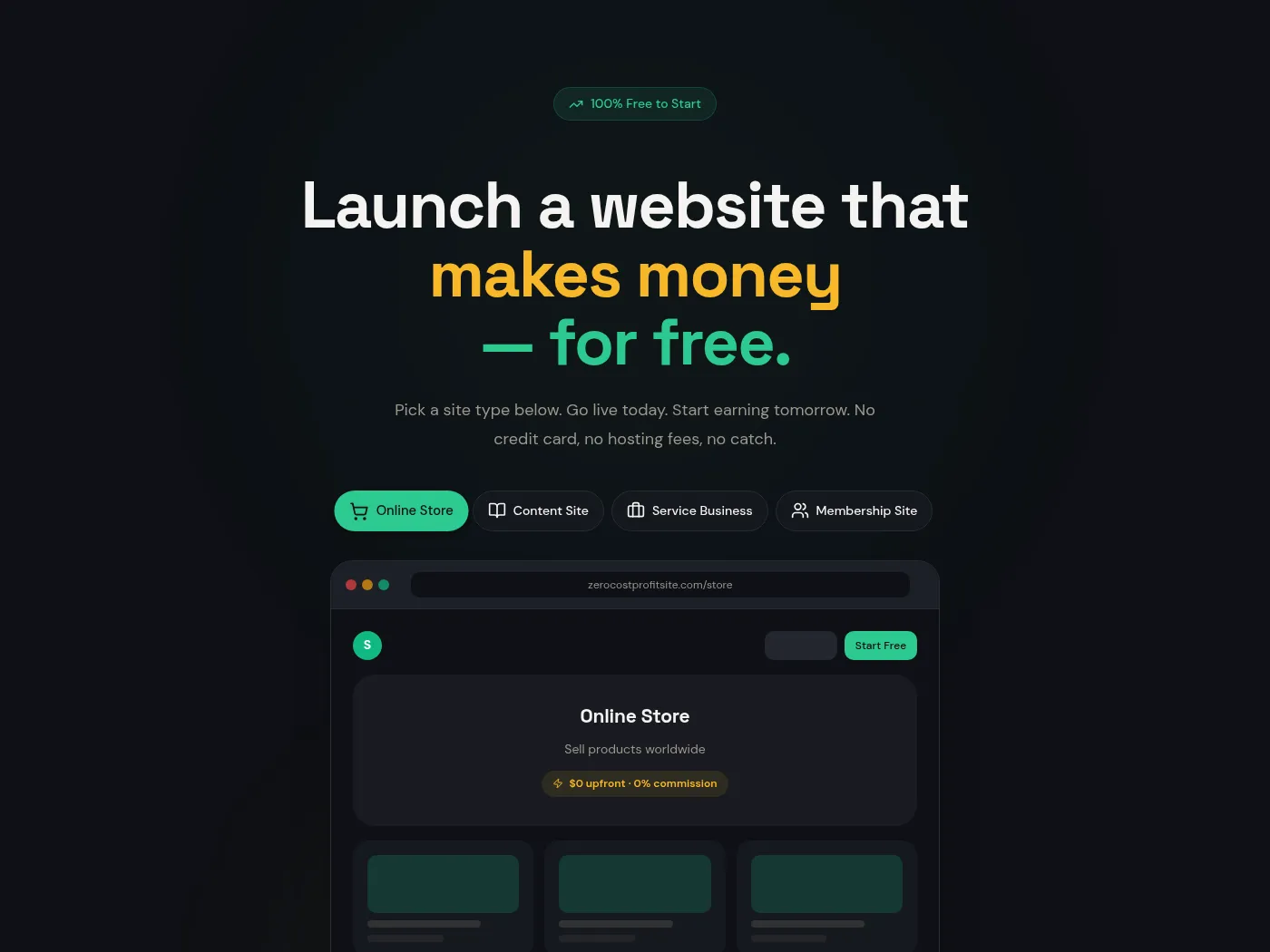 ZeroCost Profit Site