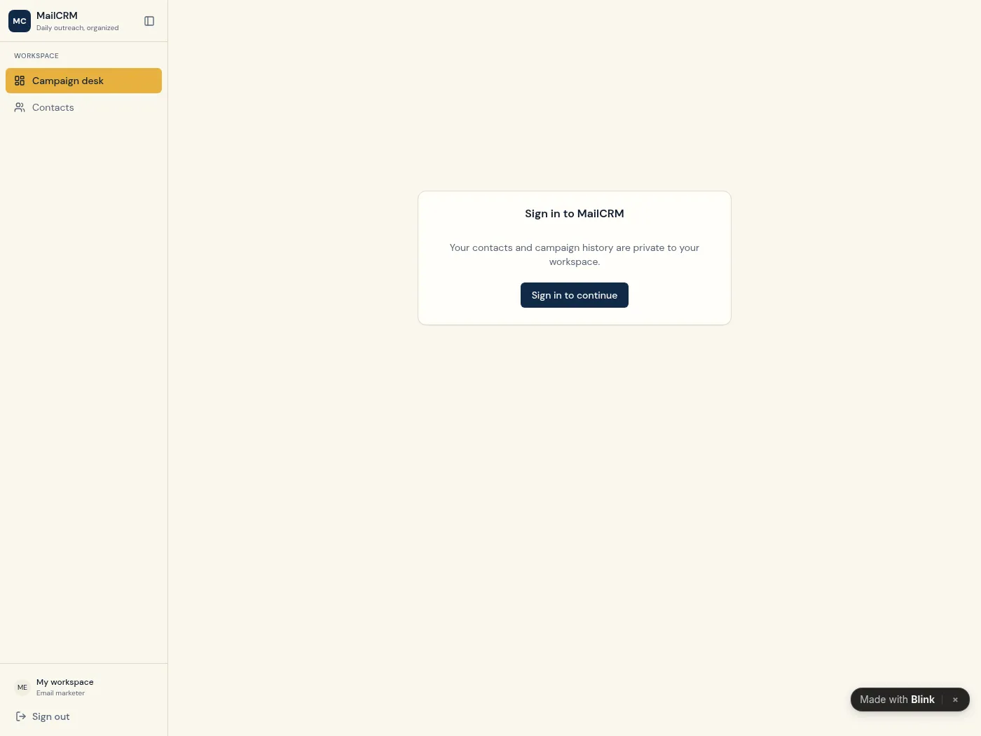 MailCRM Dashboard