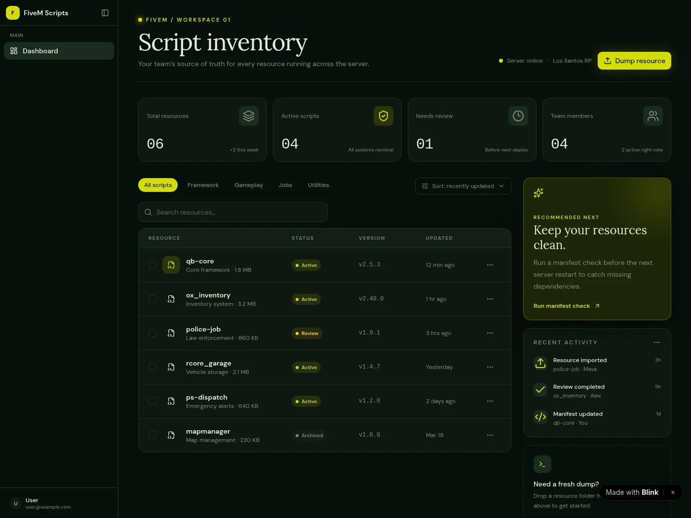 FiveM Script Manager