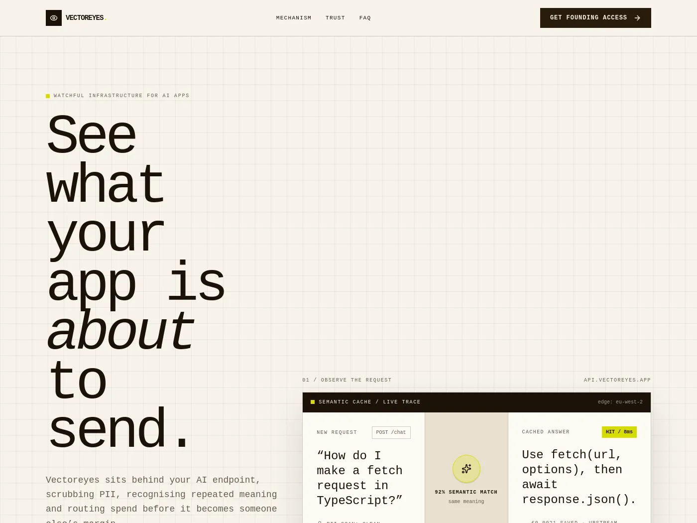 Vectoreyes Landing Page