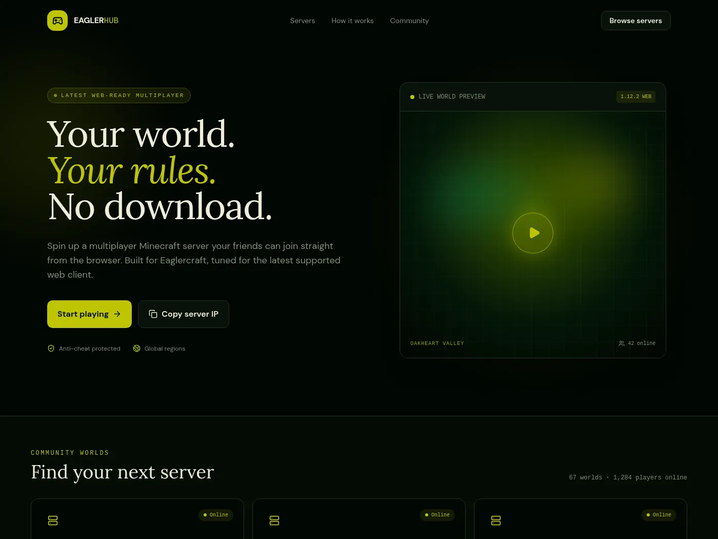 Eaglercraft Multiplayer Hub