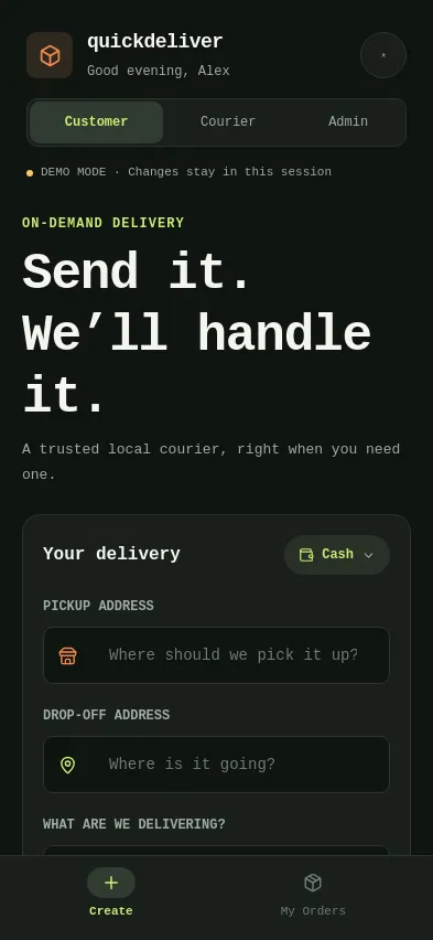 QuickDeliver Mobile App