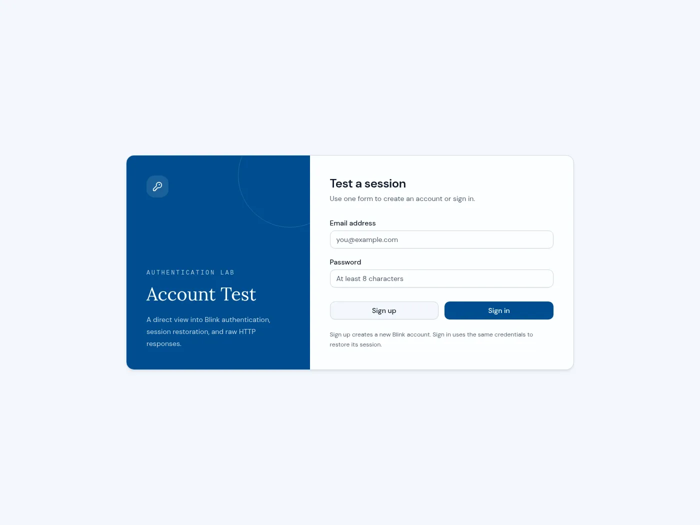 Blink Account Test App