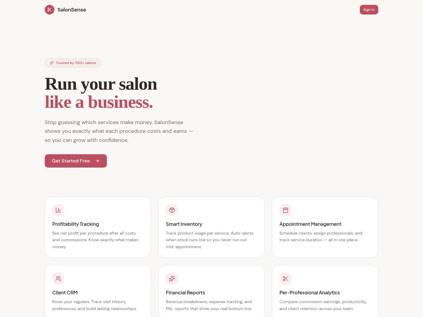 SalonSense Dashboard