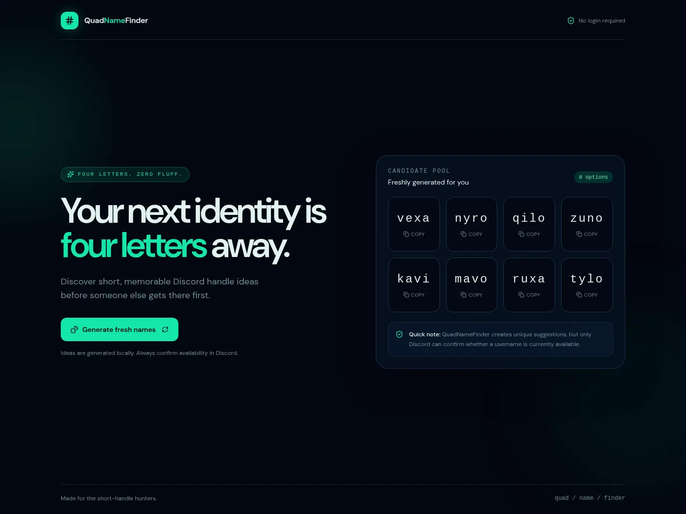 QuadNameFinder