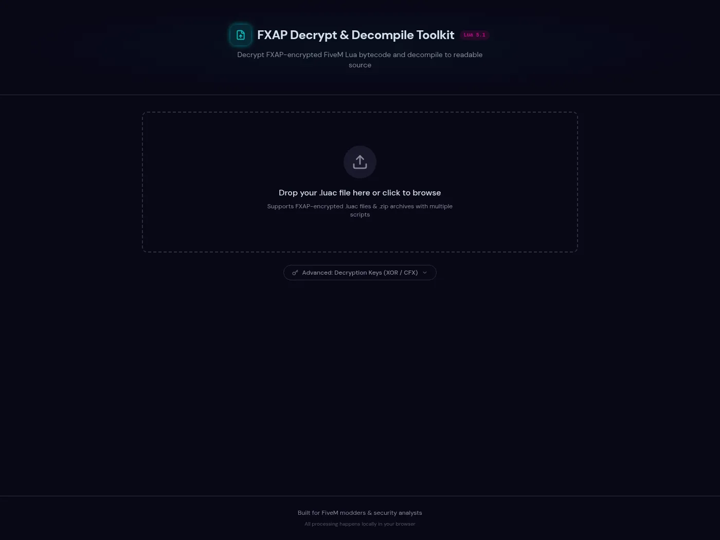 FXAP Decrypt & Decompile Toolkit