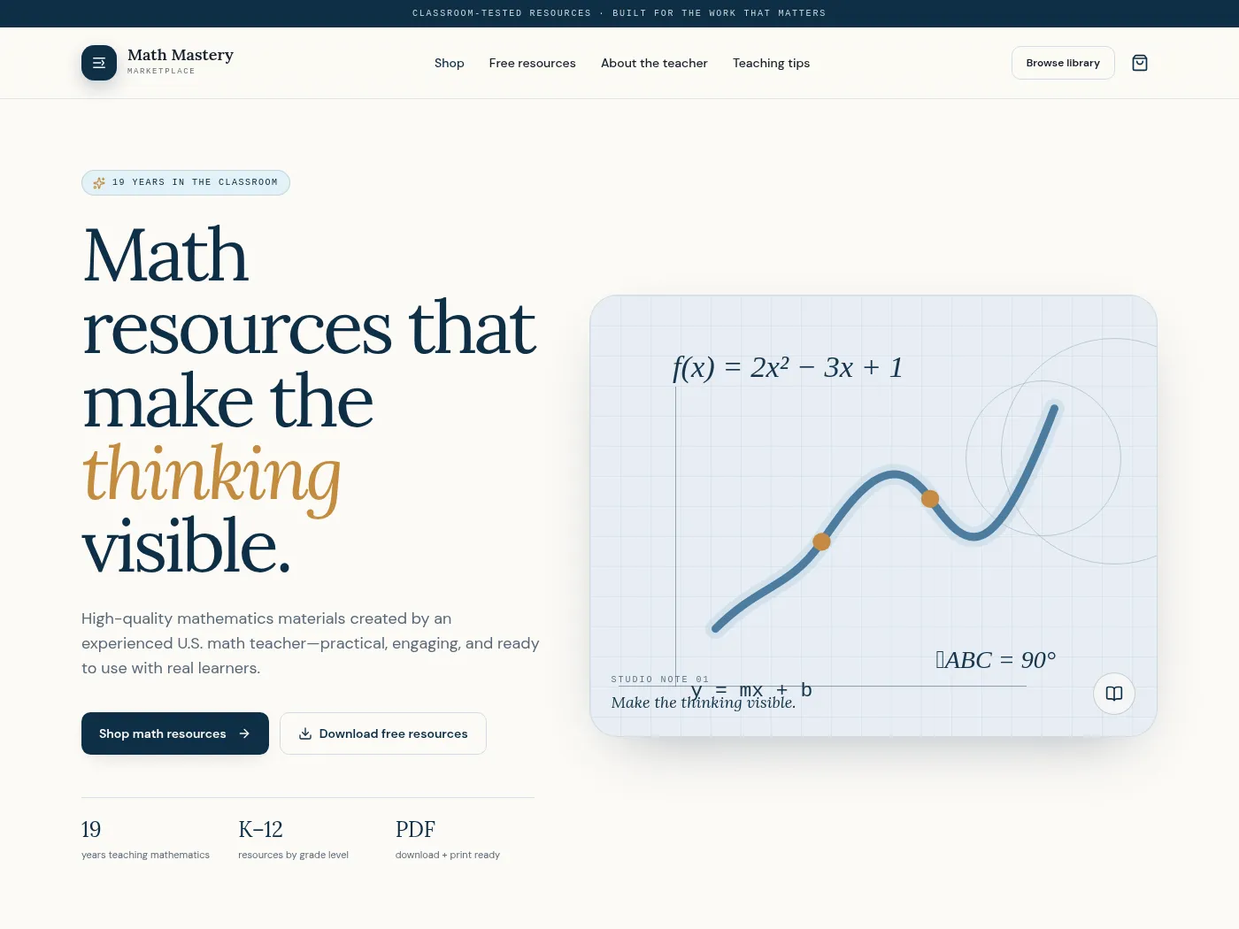 Math Mastery Marketplace