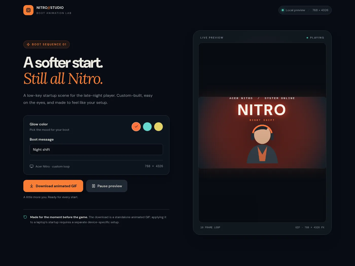 Nitro Boot Animation