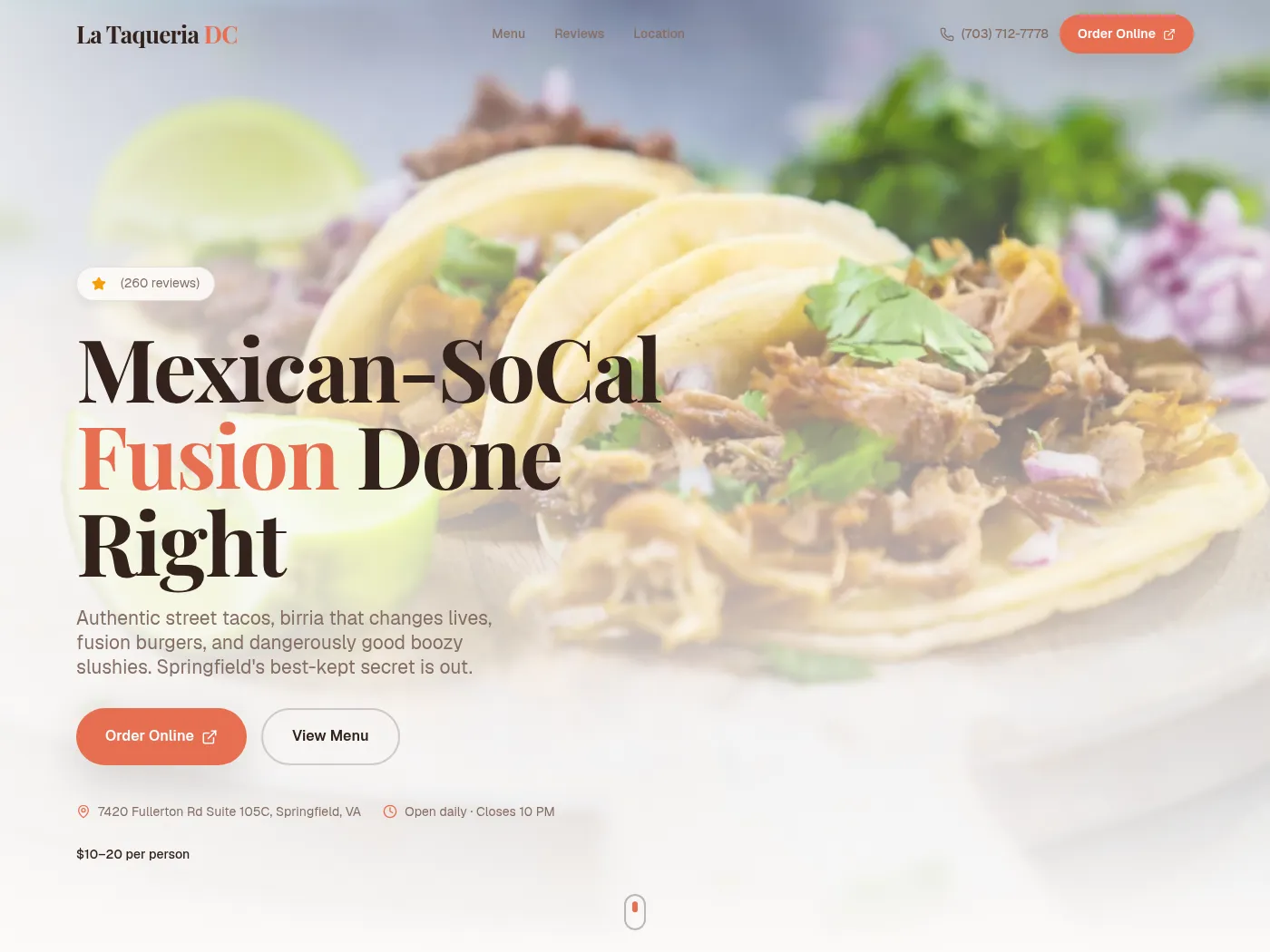 La Taqueria DC Site