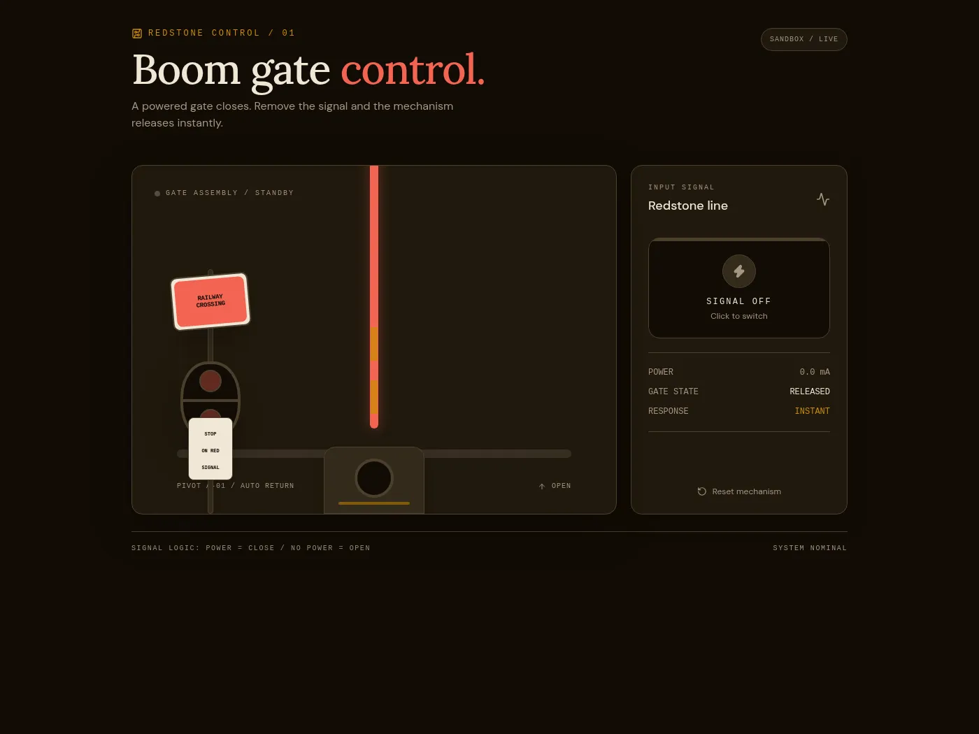 Redstone Boom Gate