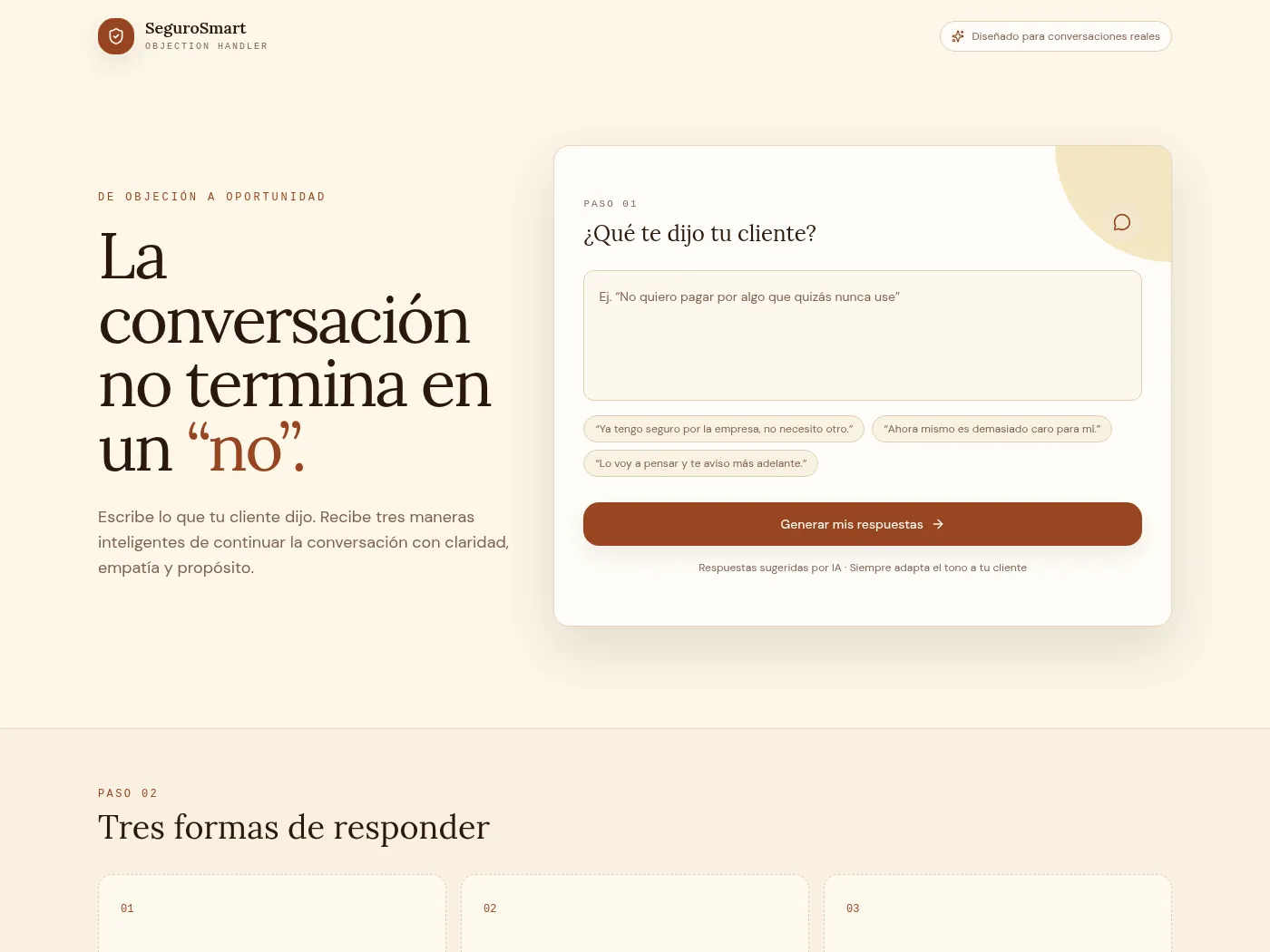 SeguroSmart Objection Handler