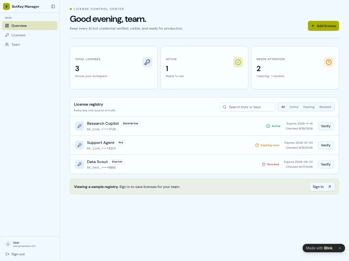 BotKey Manager