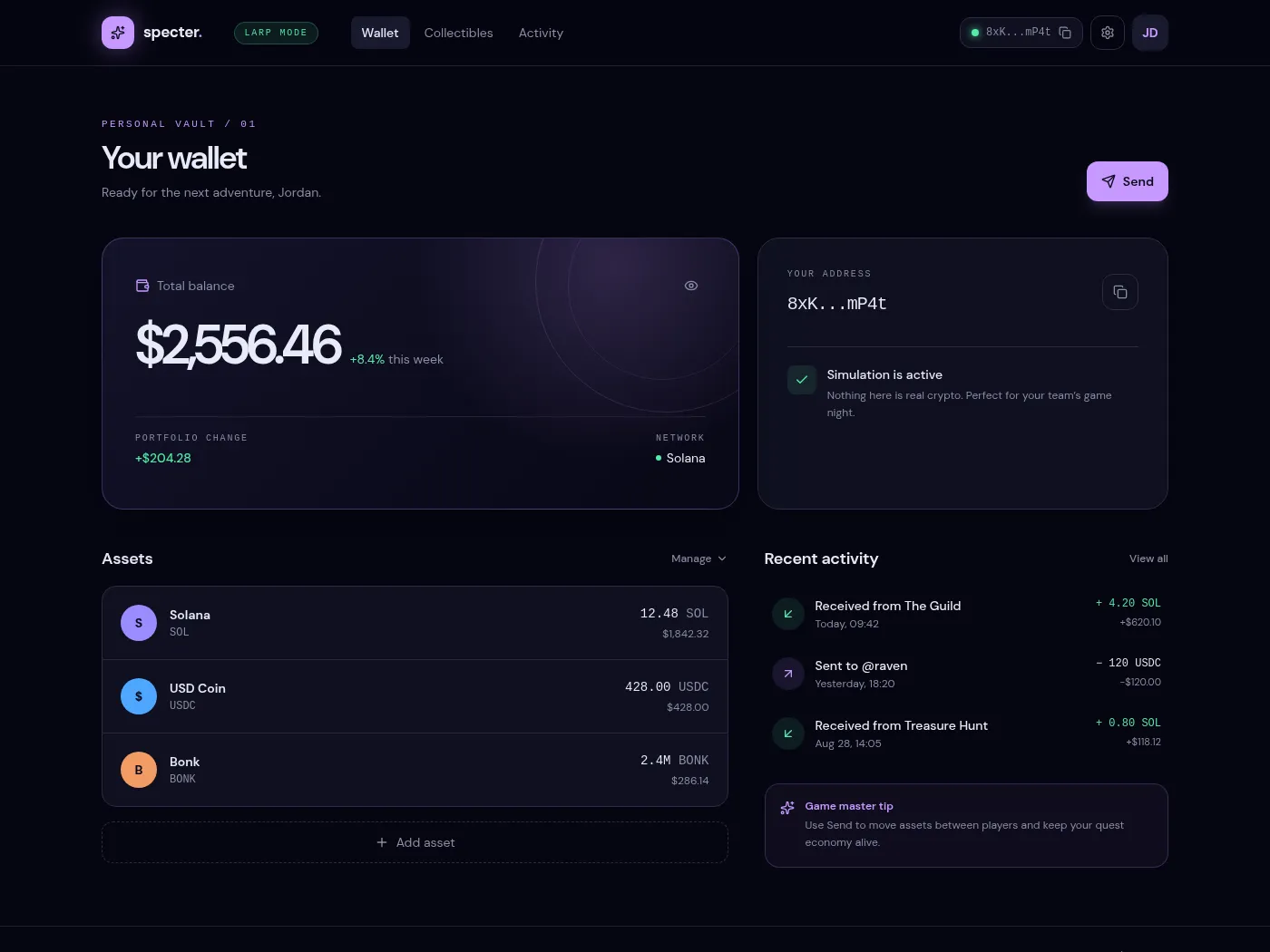 LARP Phantom Wallet Sim