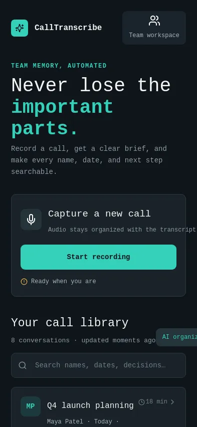 CallTranscribe AI