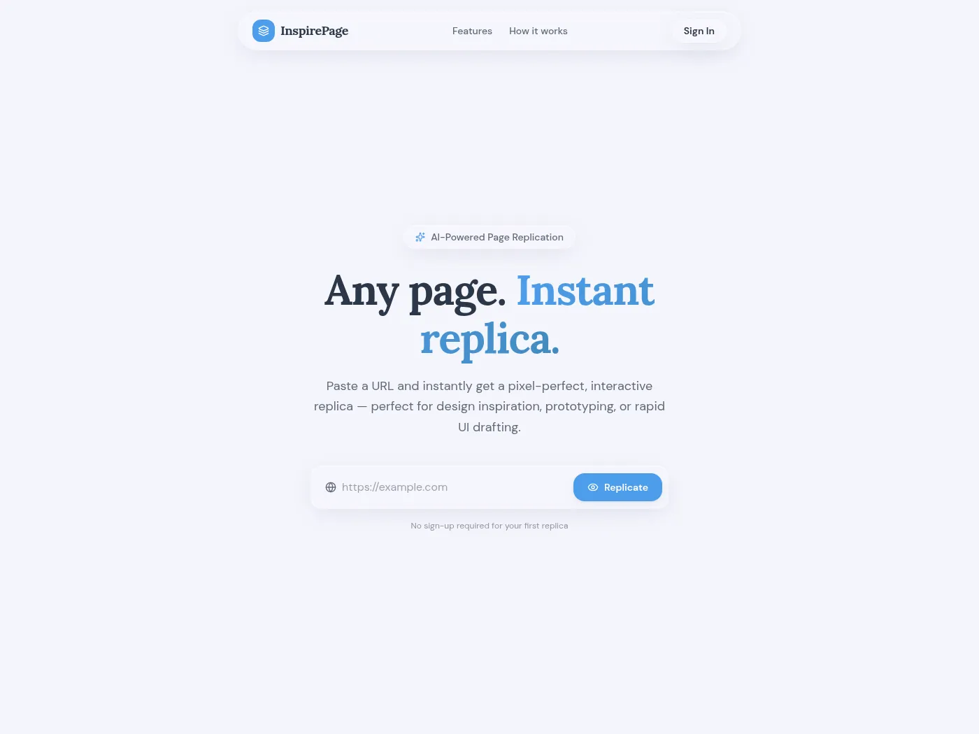 InspirePage Mock