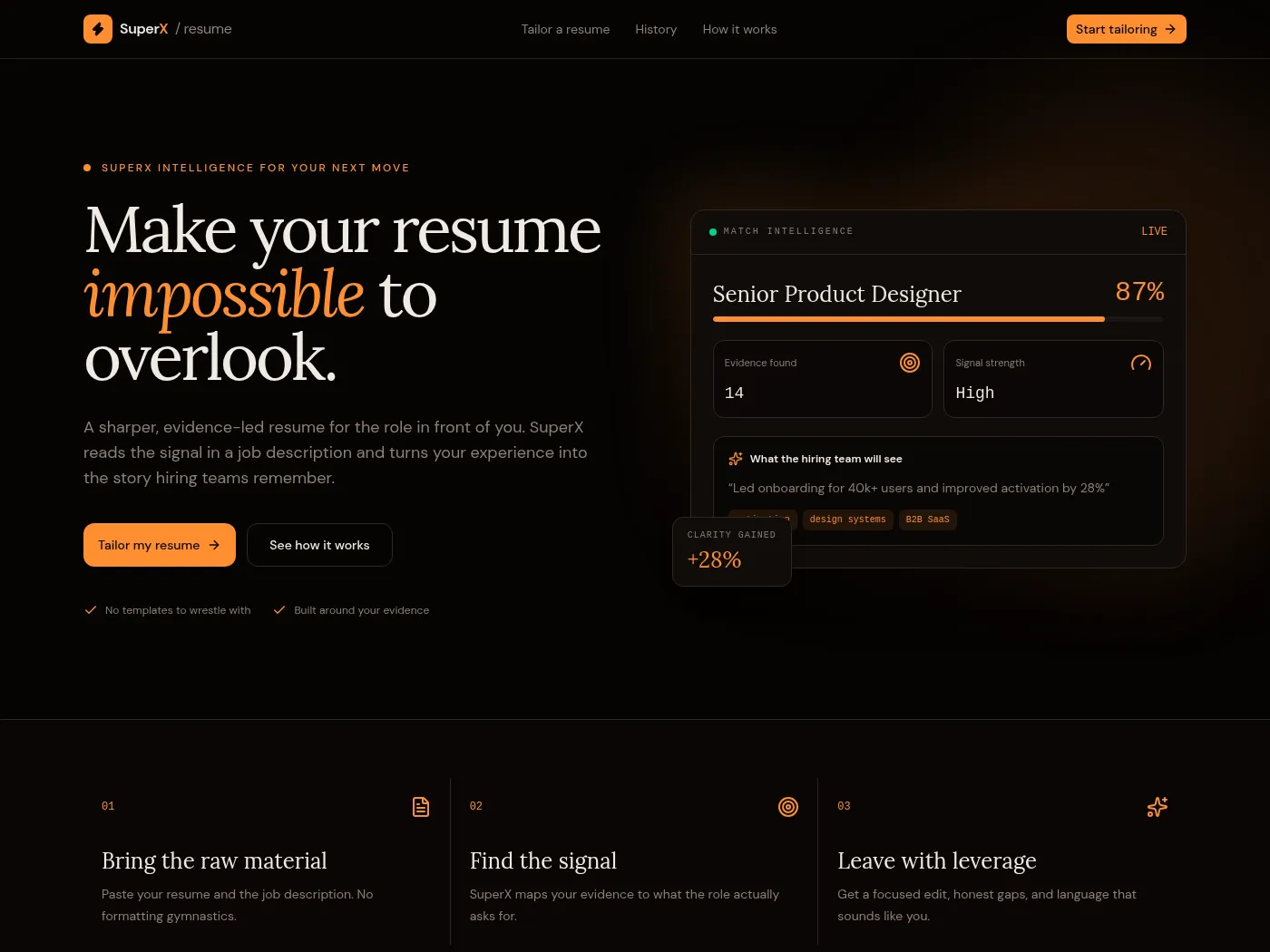 SuperX AI Resume Tailor