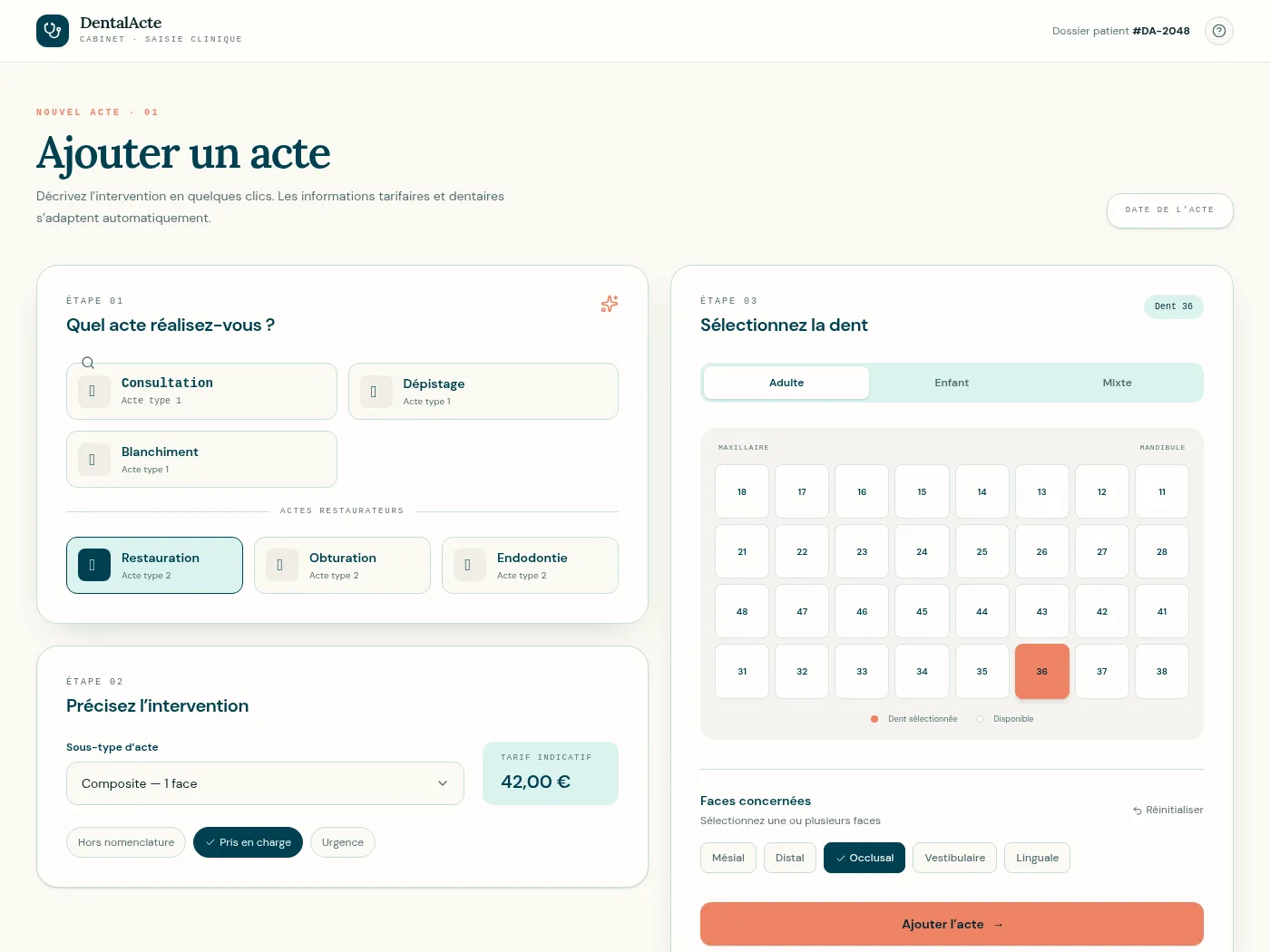 DentalActe Interface