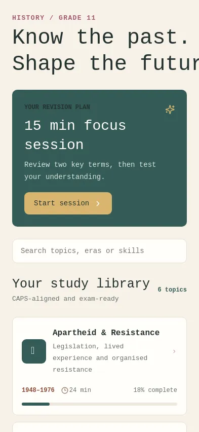 CAPS History Study App