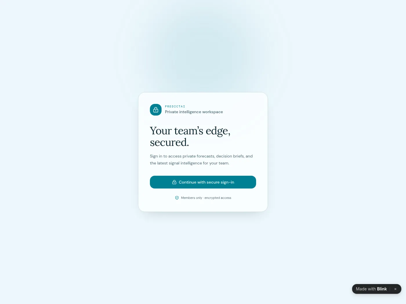 PredictAI Access Panel