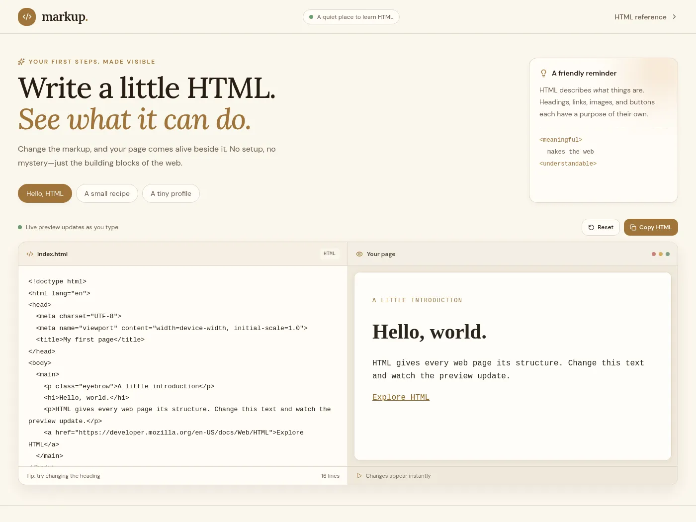 HTML Helper App