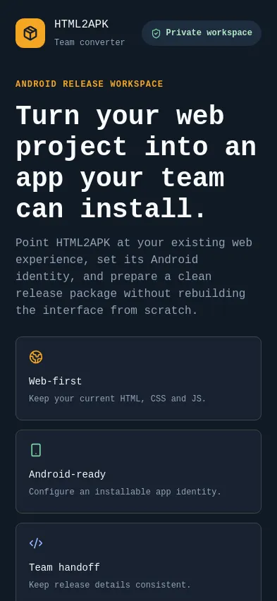 HTML2APK Converter
