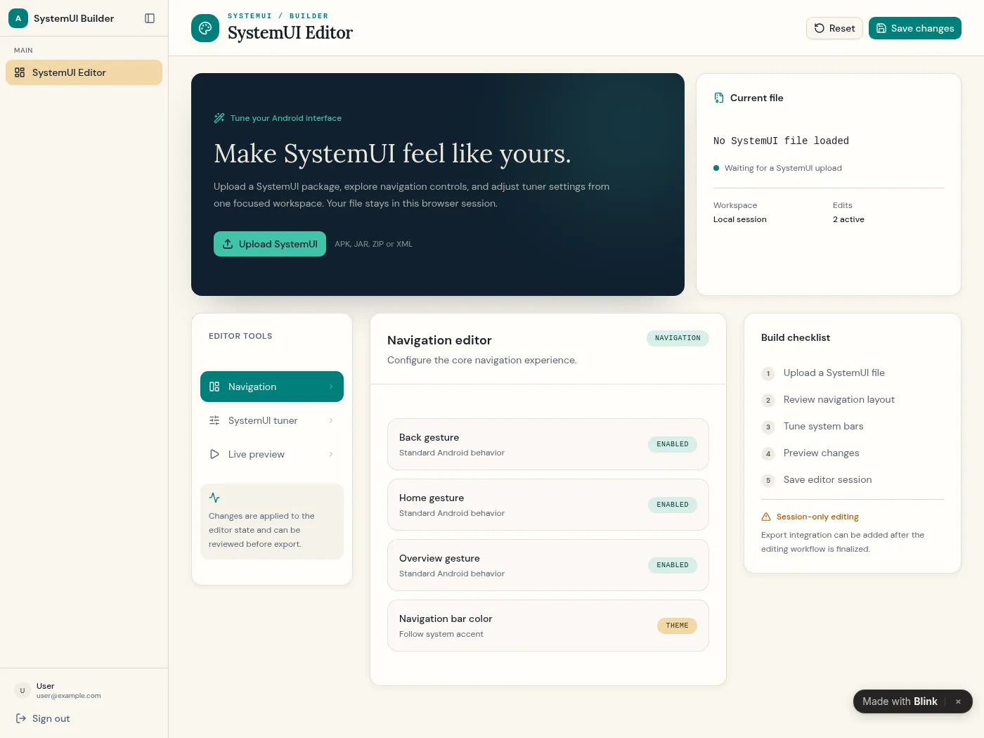 SystemUI Editor Builder