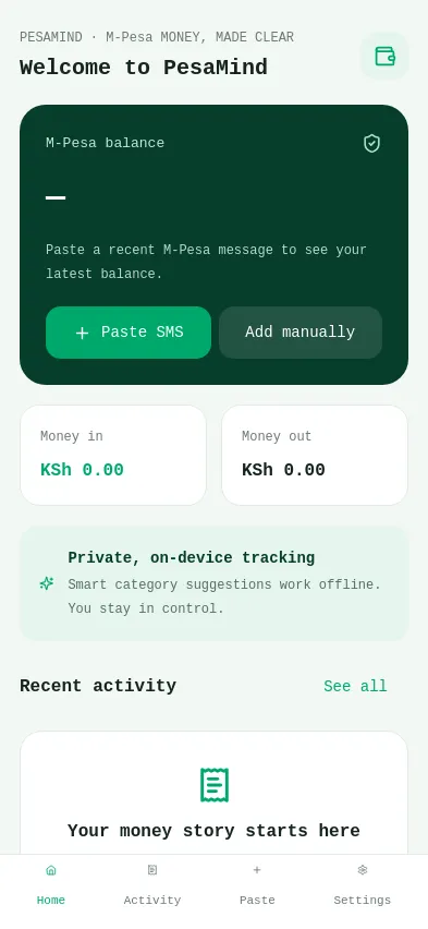 PesaMind Personal Finance App