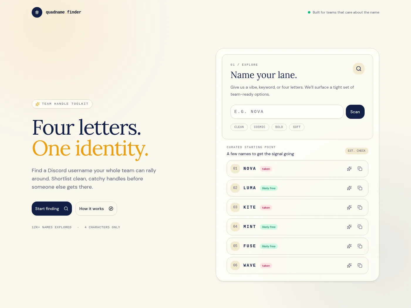 QuadName Finder