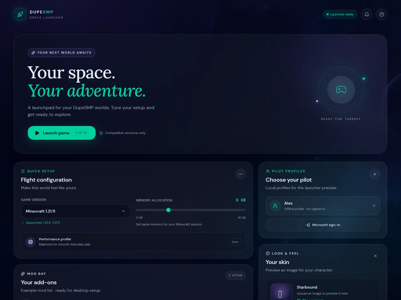 DupeSMP Space Launcher