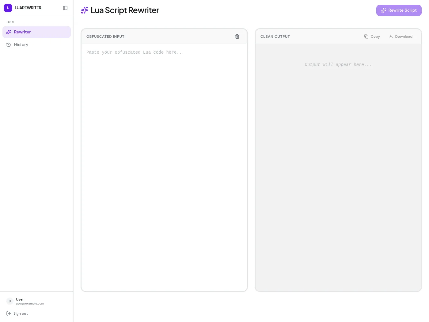 Lua Script Rewriter