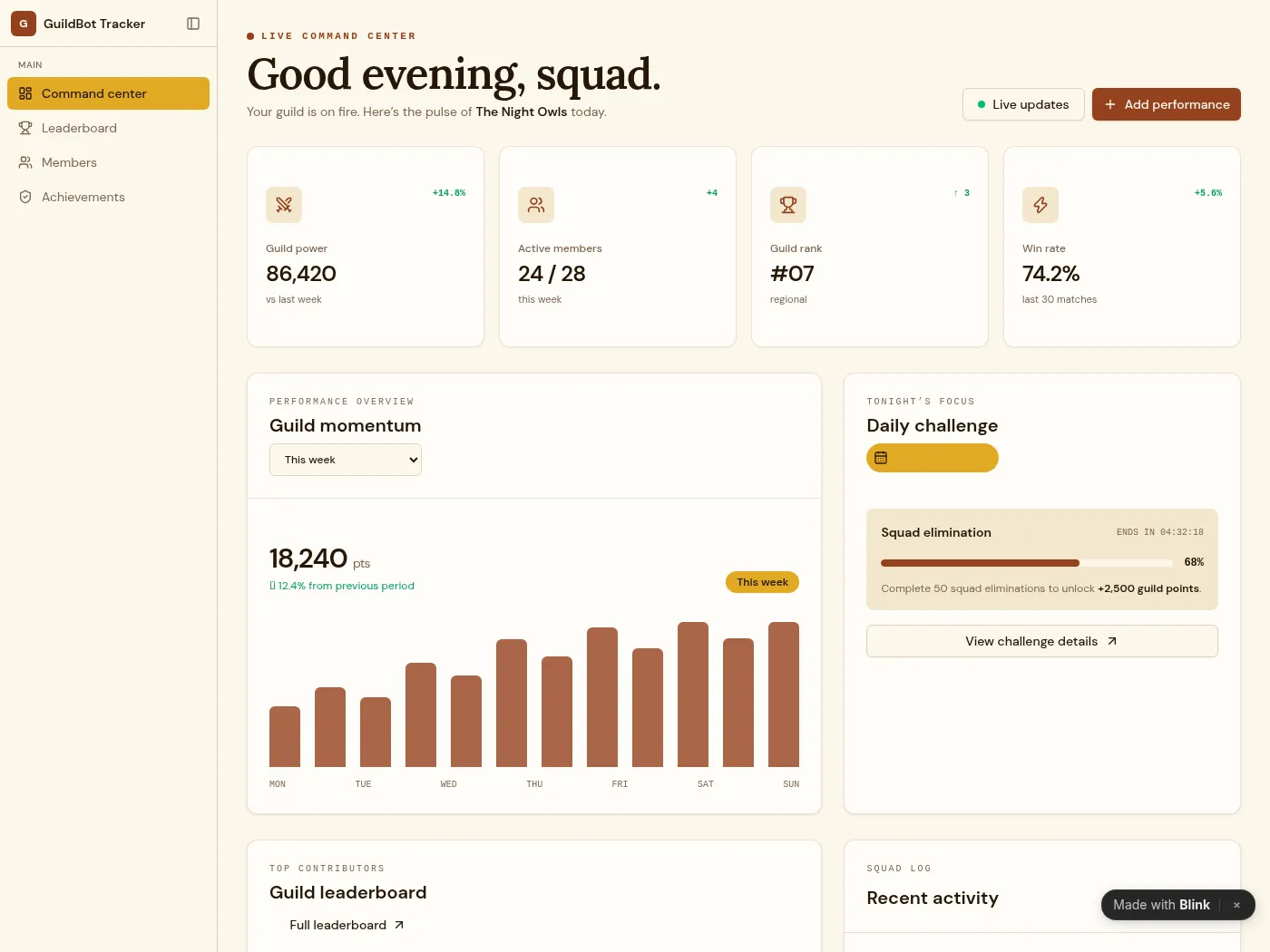 GuildBot Tracker