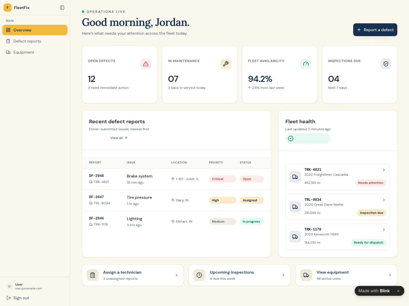 FleetFix Maintenance Tracker