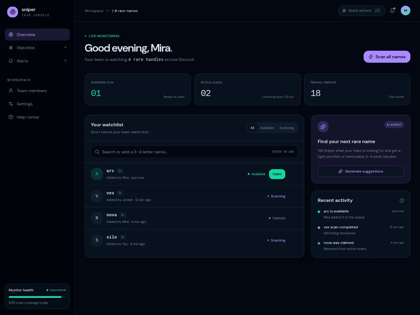 Discord Name Sniper
