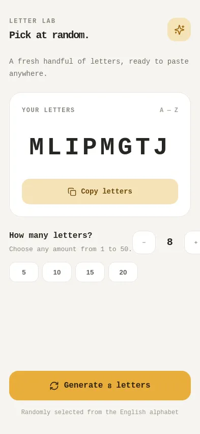 Random Letter Picker