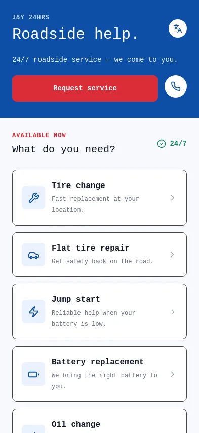 Bilingual Loyalty Roadside App